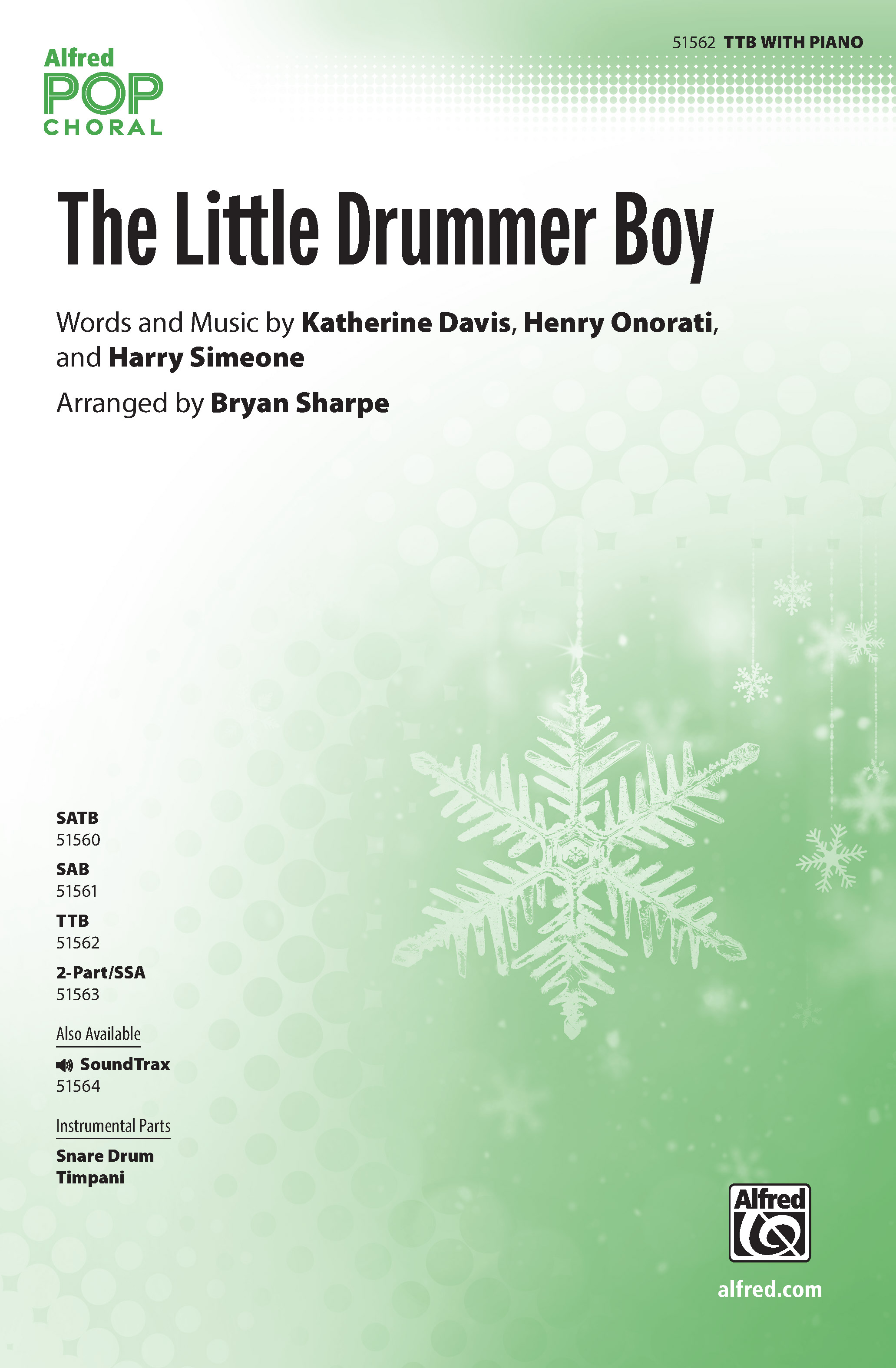 The Little Drummer Boy: TTB Choral Octavo: Henry Onorati | Sheet Music
