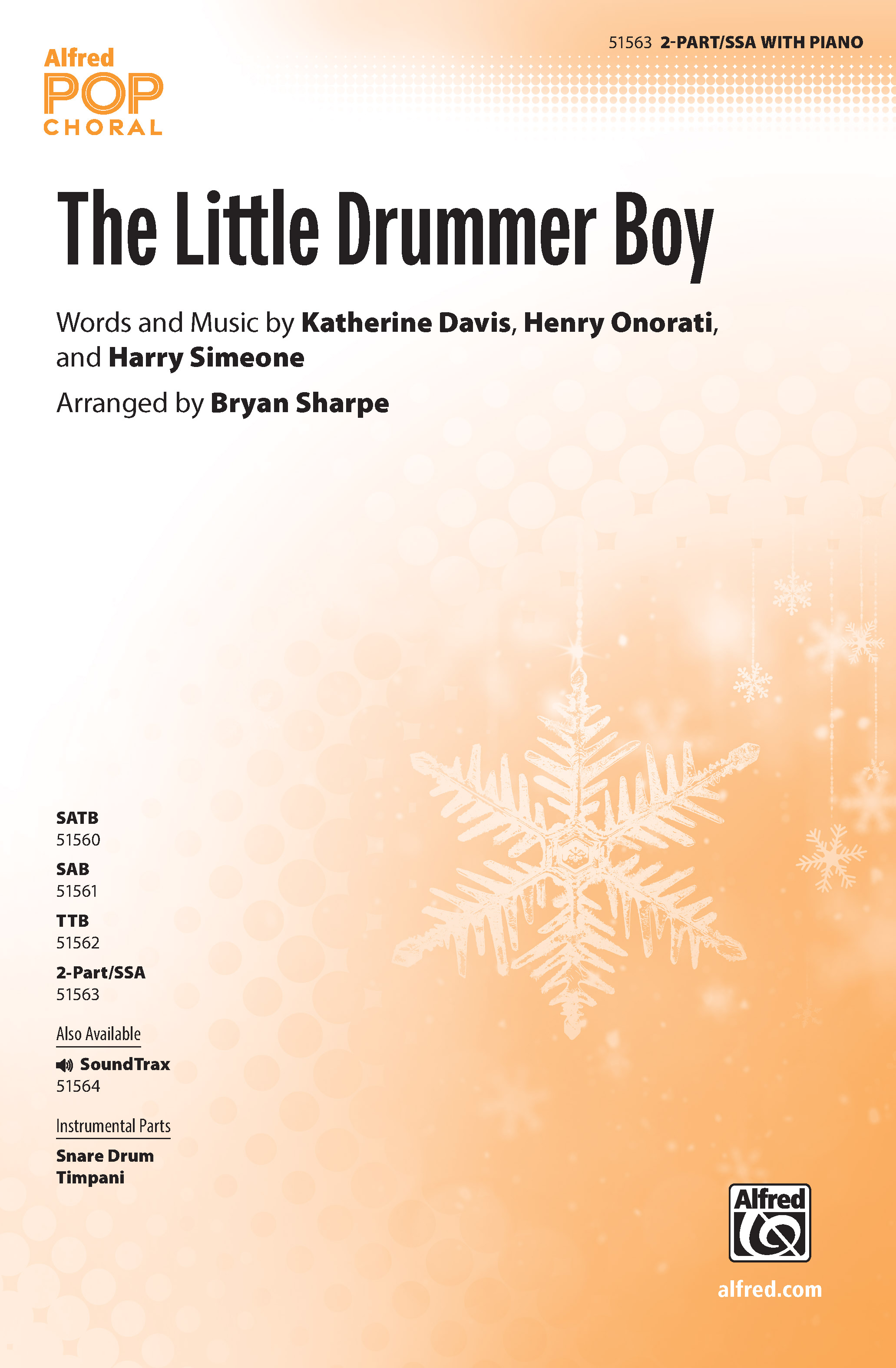 The Little Drummer Boy: 2-Part/SSA Choral Octavo: Harry Simeone | Sheet ...