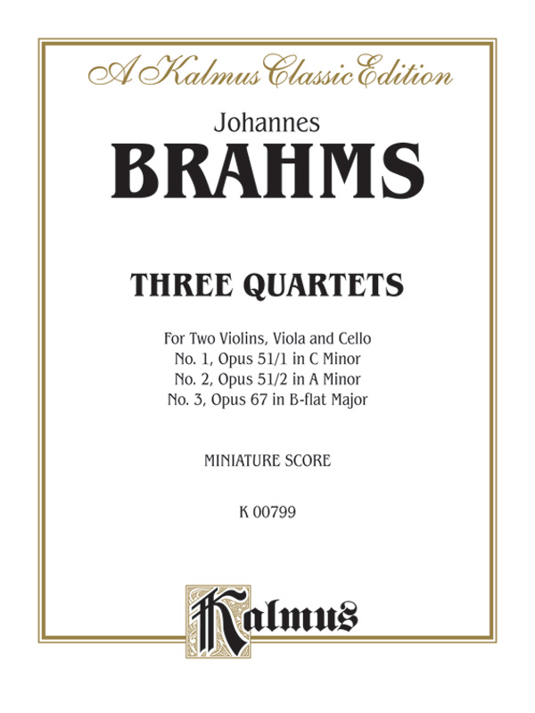 Brahms: Three String Quartets: String Quartet No. 1, Op. 51 Part - Digital Sheet Music Download