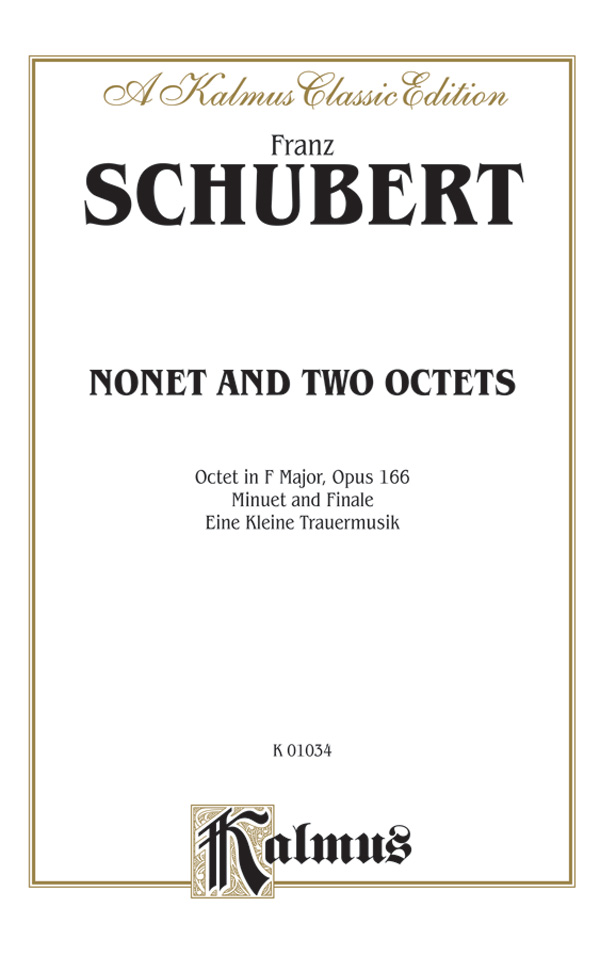 Schubert: Nonet and Two Octets: Chamber Ensemble Miniature Score: Franz ...
