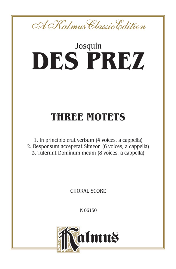 Three Motets Choral Book Josquin Des Prez Sheet Music