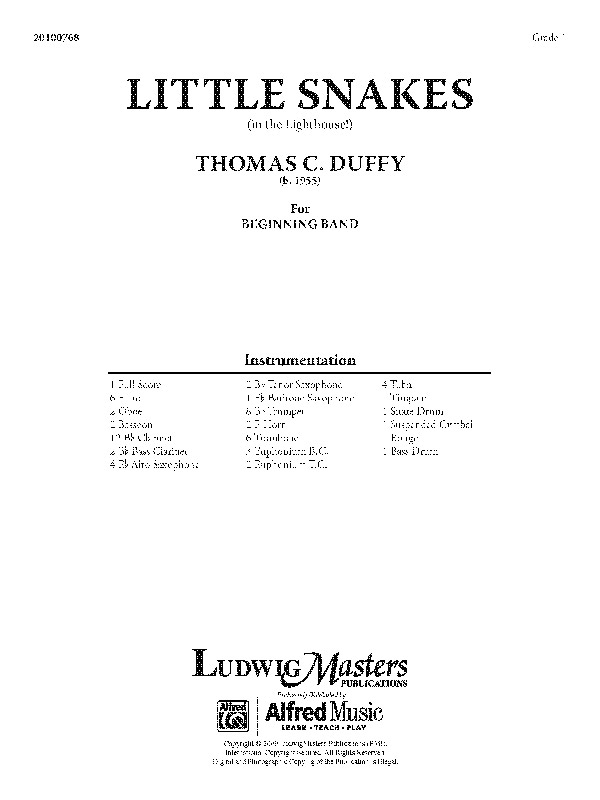 Little Snakes: Concert Band, Ensemble Works Conductor Score: Thomas C ...