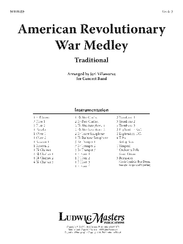 American Revolutionary War Medley: Concert Band Conductor Score: Jari A ...