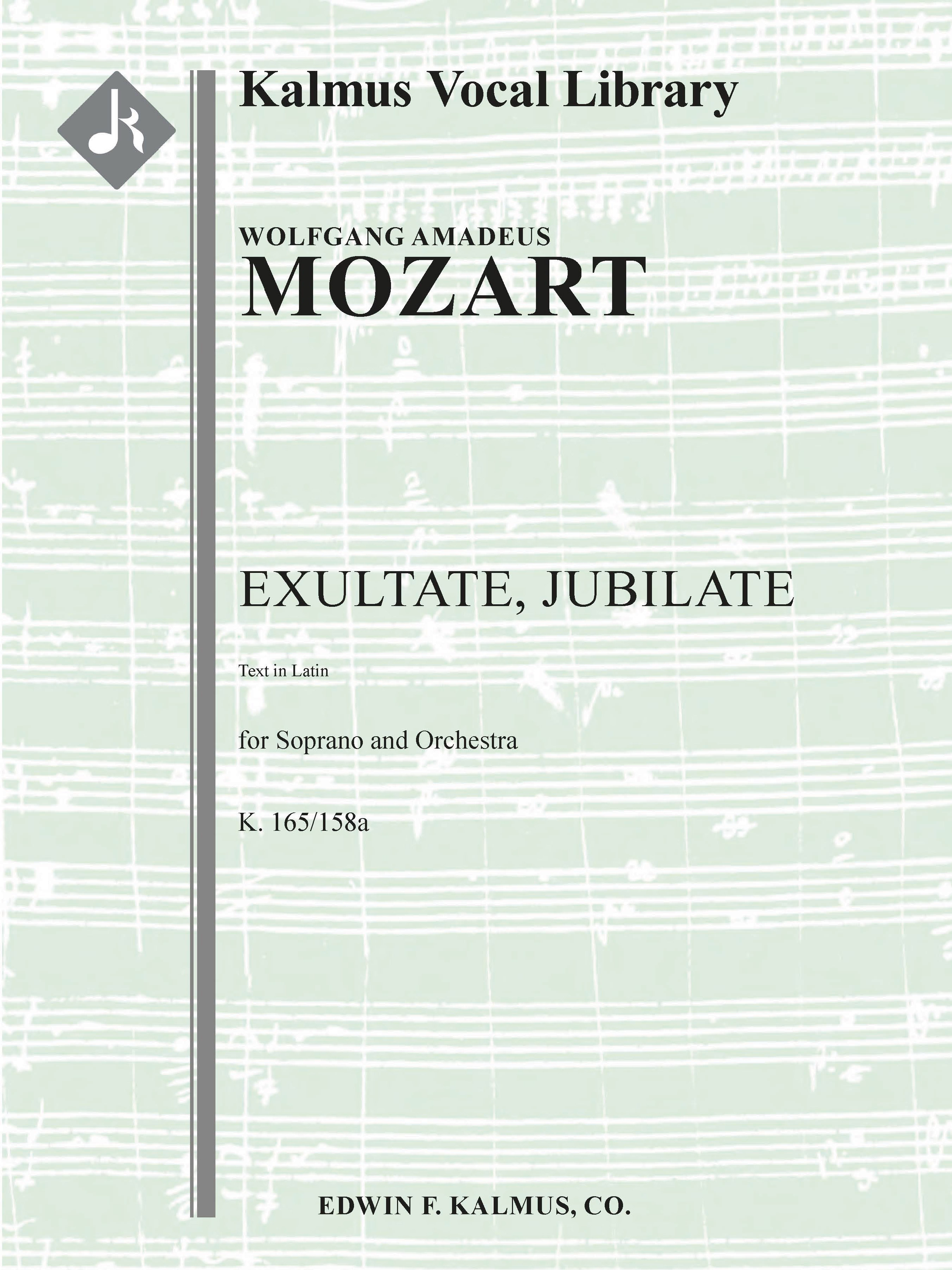 Exsultate, Jubilate, K. 165/158a: High Voice, Orchestra Accompaniment ...