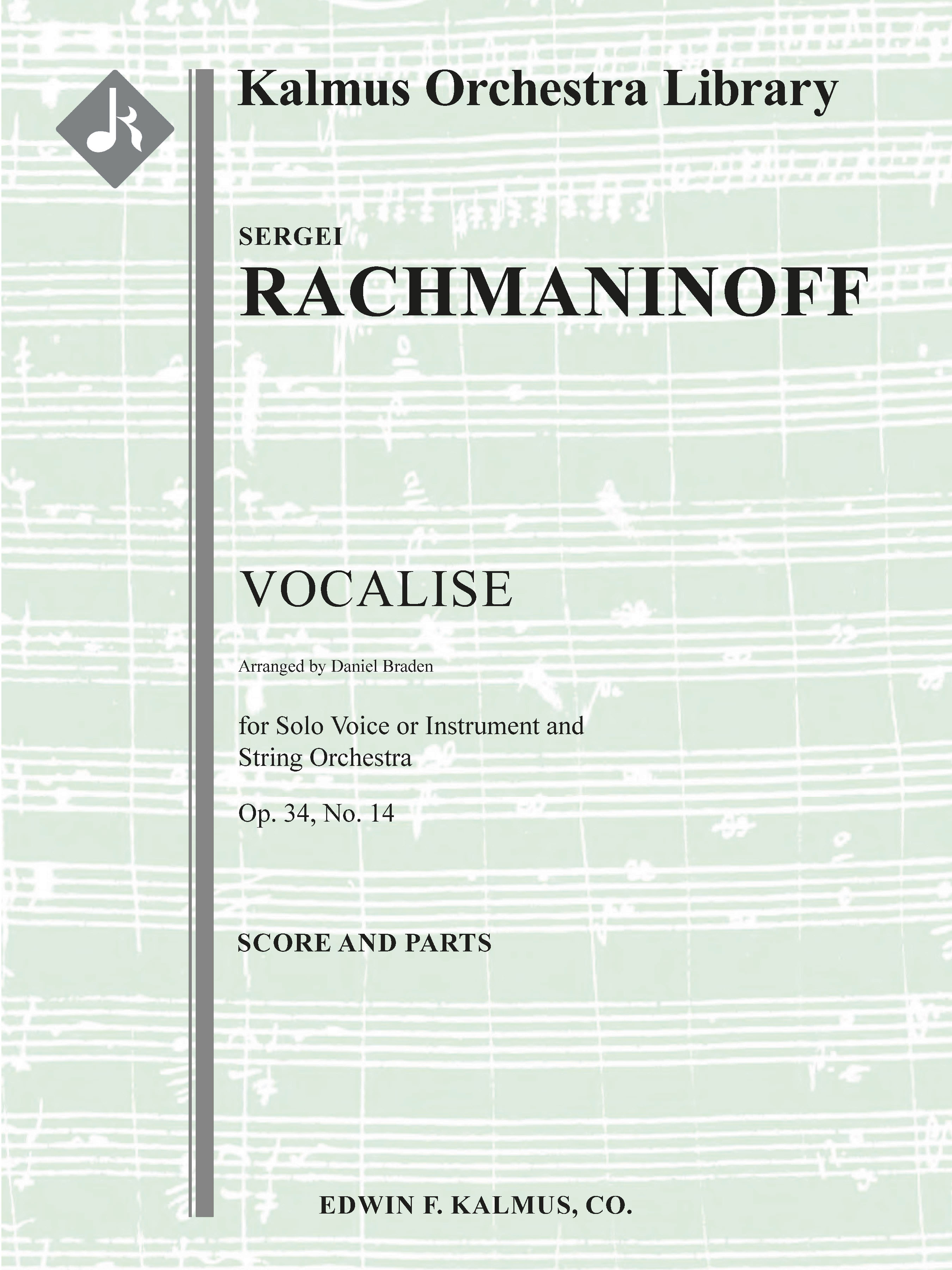 Vocalise, Op. 34, No. 14 (C# minor): String Orchestra, Solo Voice(s ...