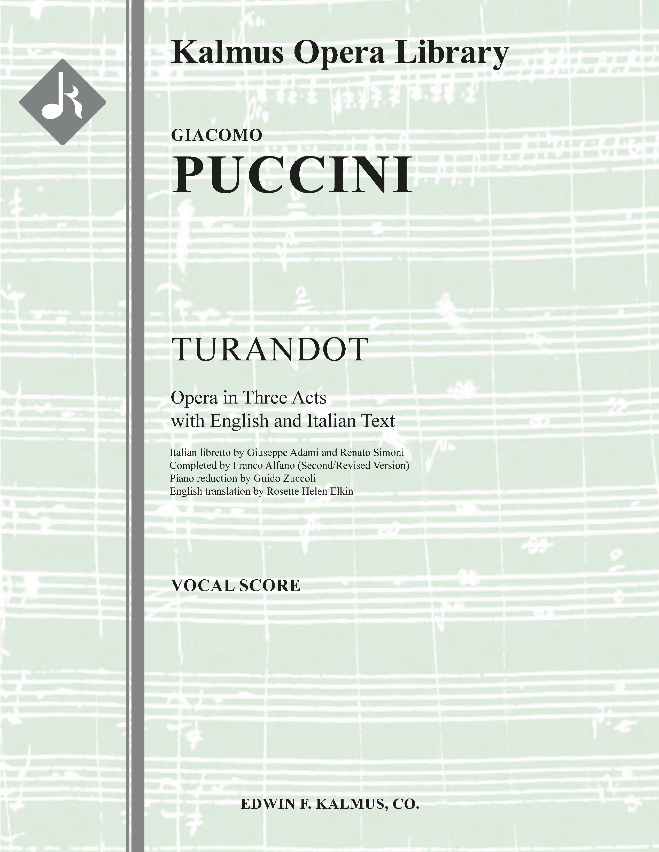 Turandot (Alfano II - Revised Completion): Serious Opera, Keyboard ...