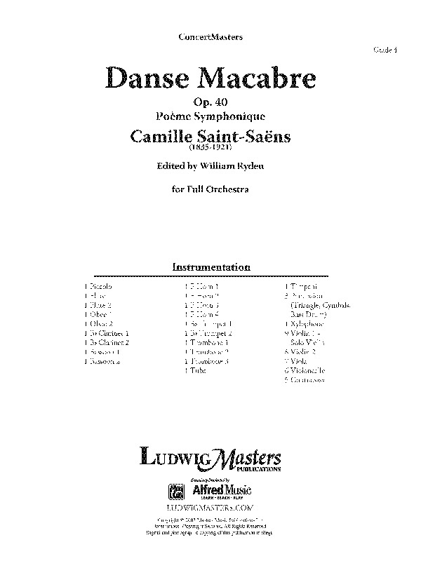 Danse Macabre, Op. 40: Full Orchestra: Camille Saint-Saens | Sheet Music
