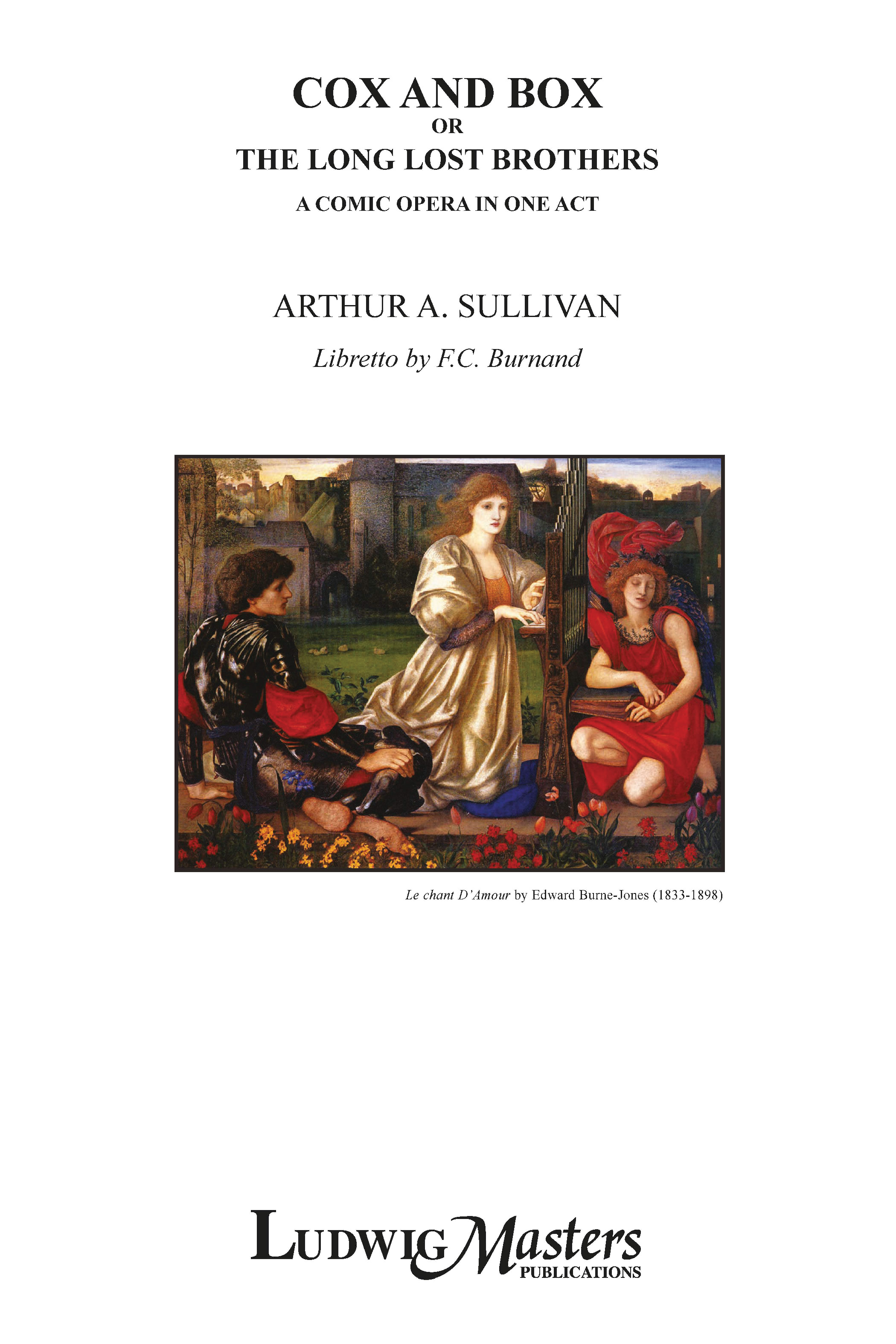 Cox and Box (The Long Lost Brothers): Light Opera, Keyboard ...