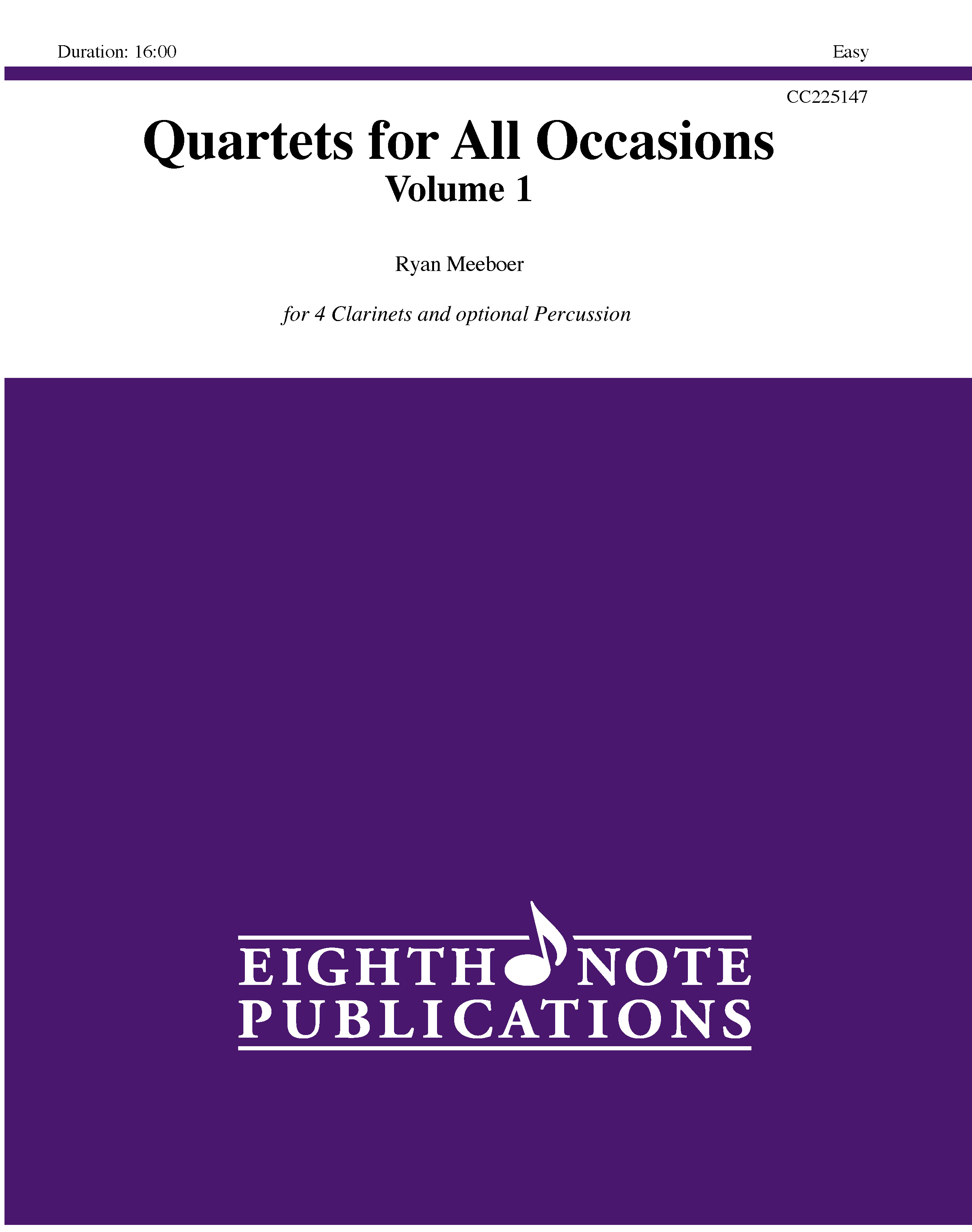Quartets for All Occasions, Volume 1: 4 Clarinets with Optional ...