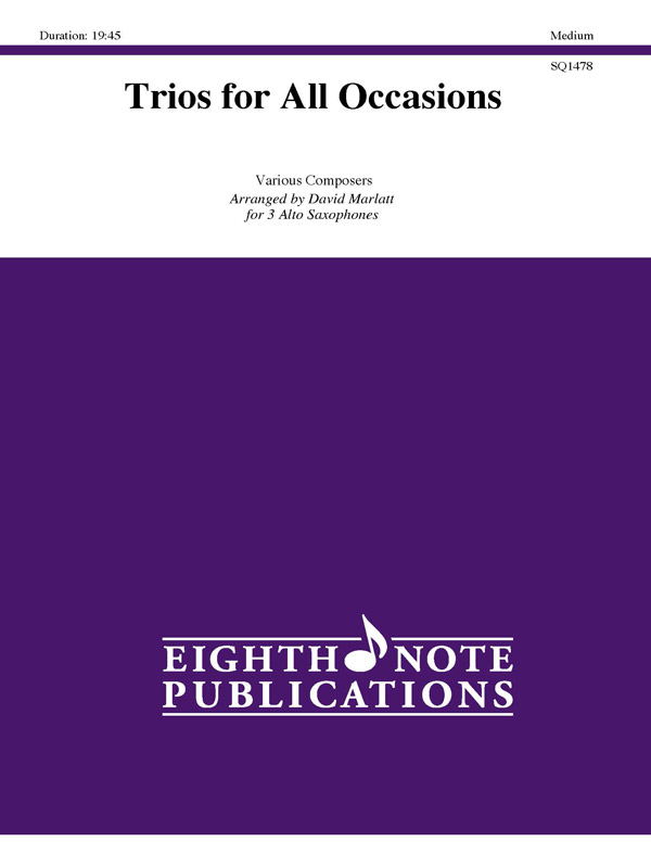 Trios for All Occasions: 3 Alto Saxophones Score & Parts | Sheet Music