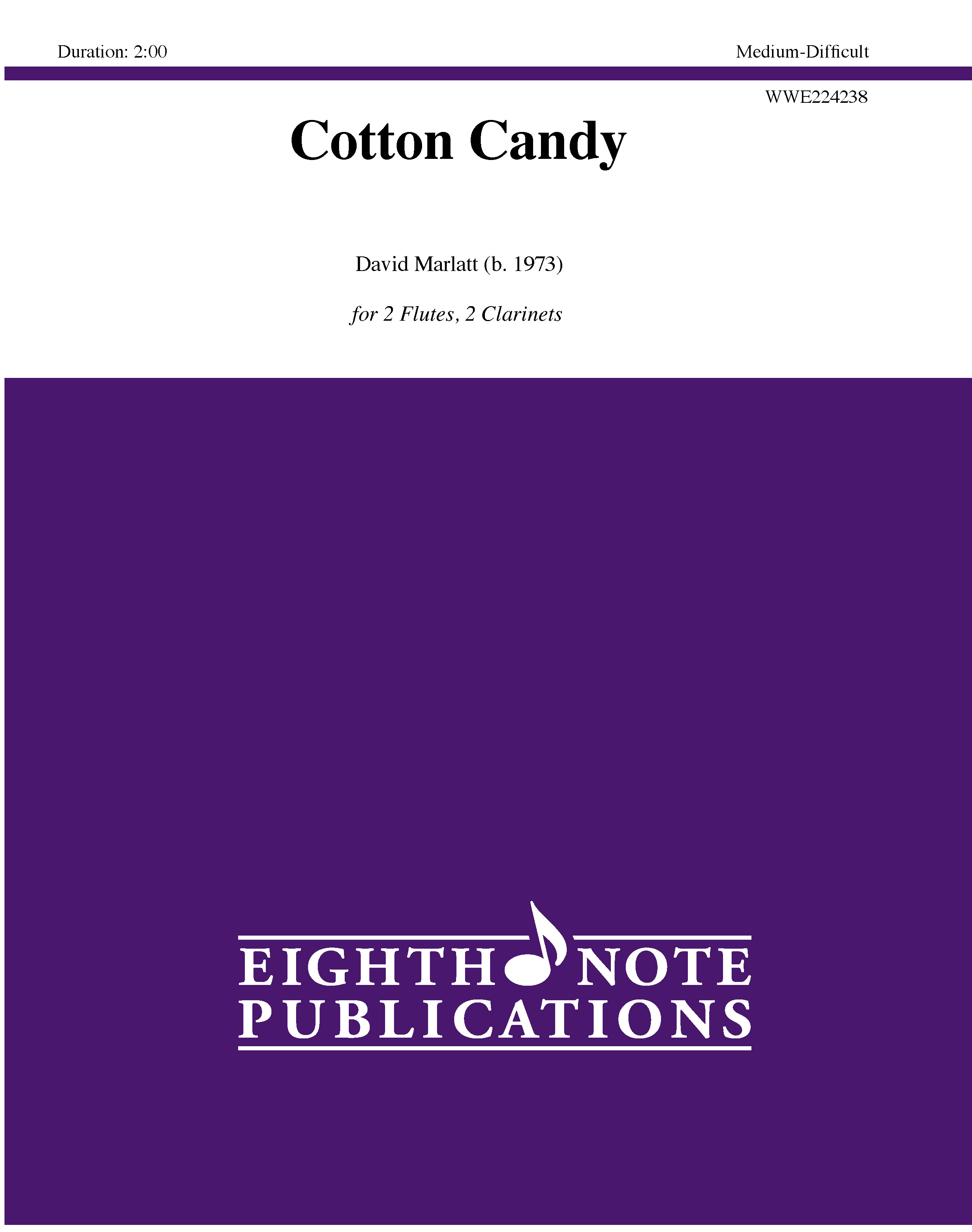 Cotton Candy: Flute Clarinet Quartet, Conductor Score & Parts: David ...