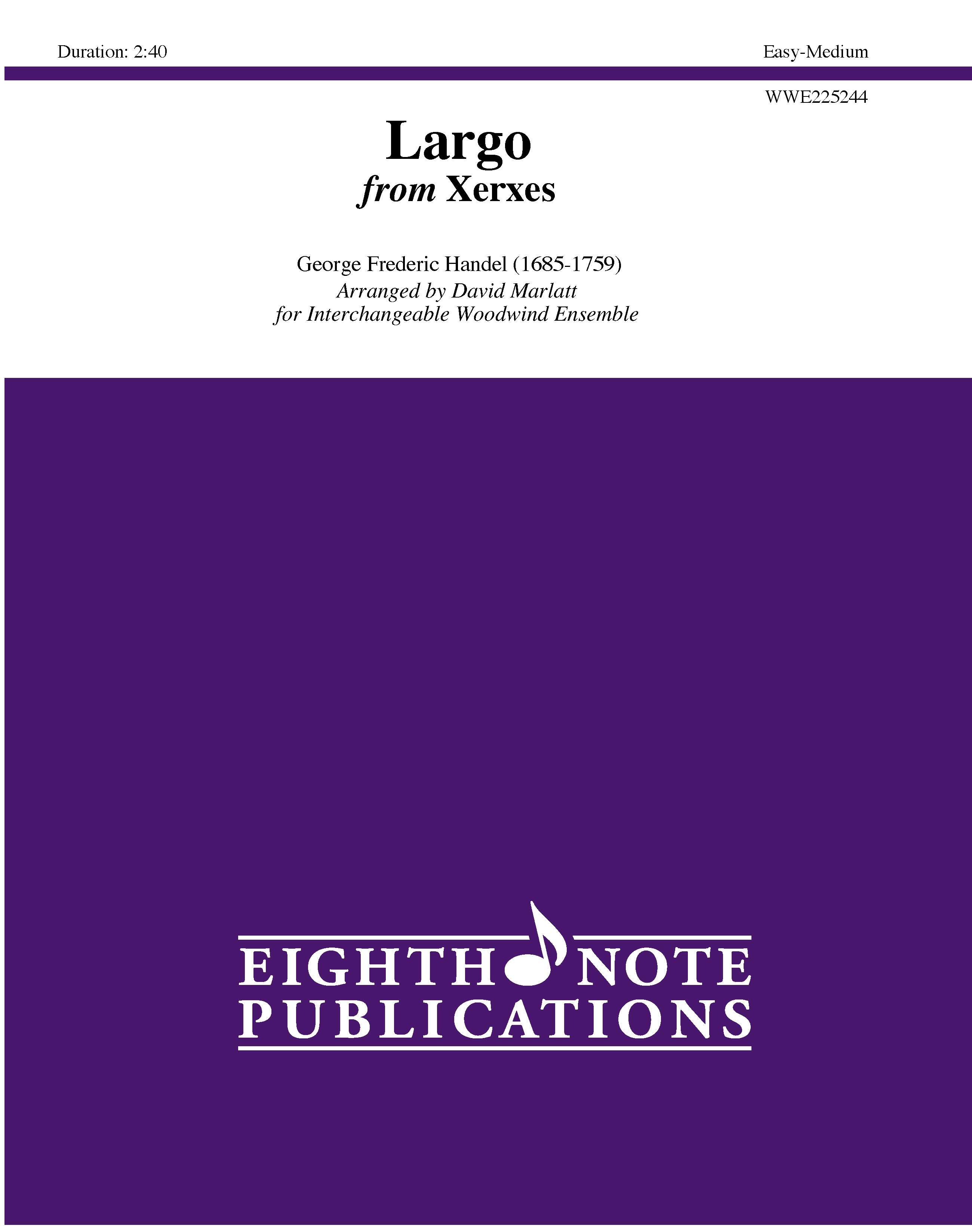 Largo from Xerxes: Woodwind Ensemble Score & Parts: George Frederic Handel | Sheet Music
