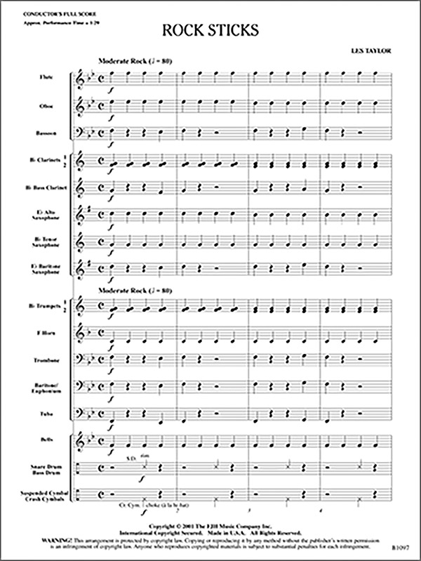 Rock Sticks: Concert Band Conductor Score: Les Taylor | Sheet Music