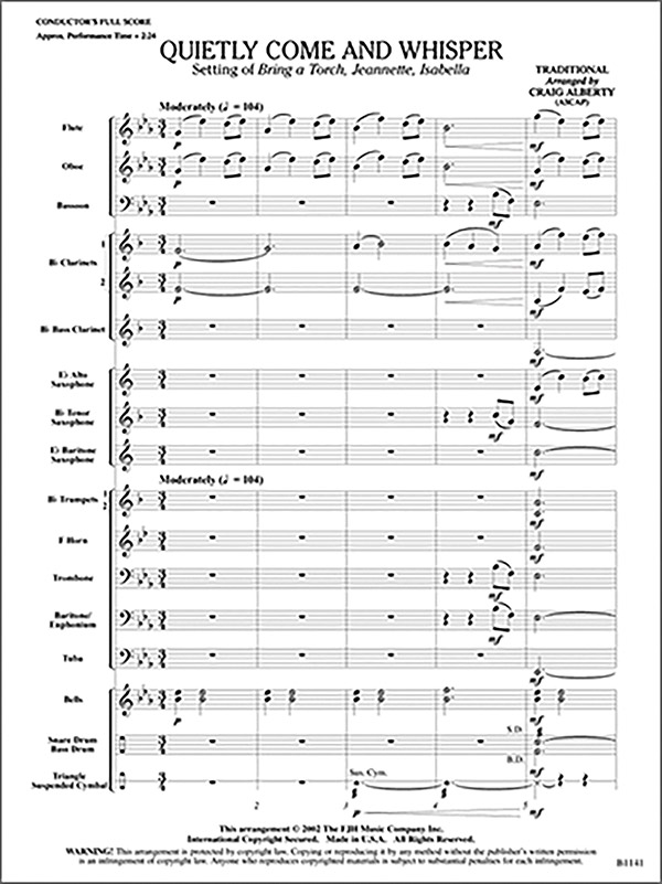 Quietly Come and Whisper: Score: : Craig Alberty - Digital Sheet Music ...
