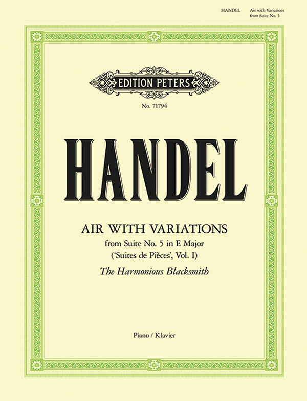 Air with Variations from 'The Harmonious Blacksmith': Piano Solo ...