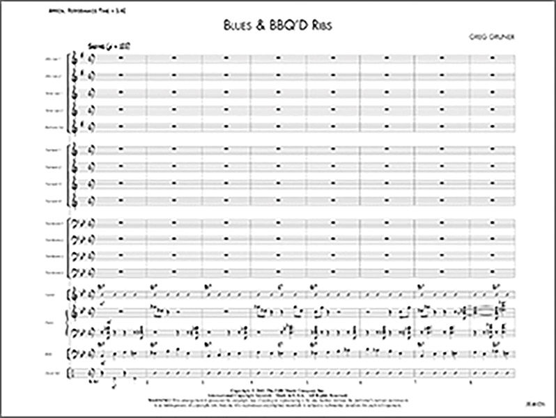 Blues & BBQ'D Ribs: Jazz Ensemble Conductor Score: Greg Gruner | Sheet ...