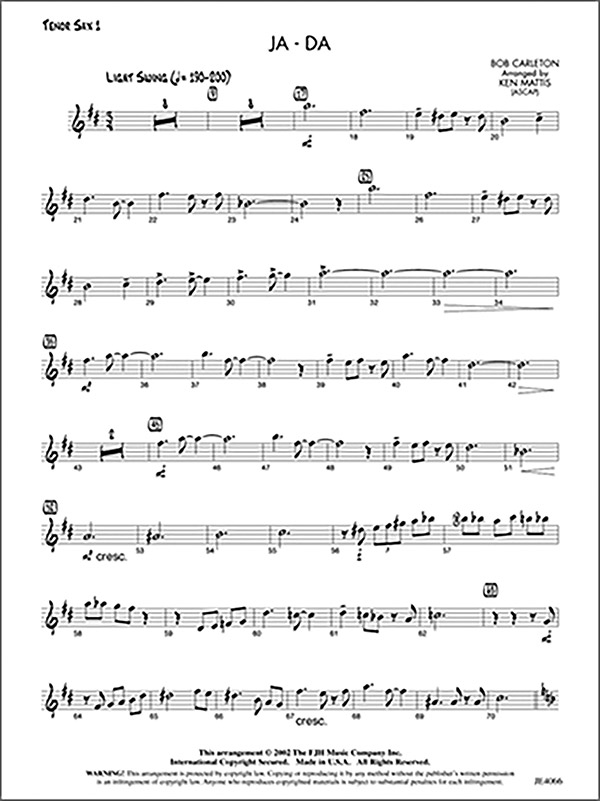 Ja-Da: Jazz Ensemble Conductor Score & Parts: Bob Carleton | Sheet Music