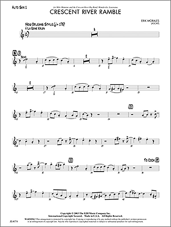 Crescent River Ramble: Jazz Ensemble Conductor Score: Erik Morales ...
