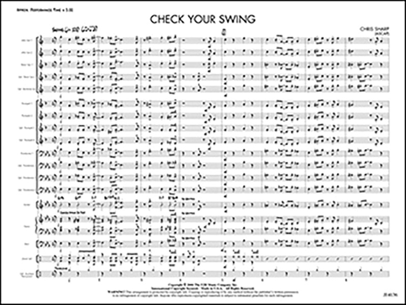 Check Your Swing: Jazz Ensemble Conductor Score: Chris Sharp | Sheet Music